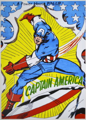 POWER PIN-UP Print - CAPTAIN AMERICA Vintage Art Marvel UK Distribution ...