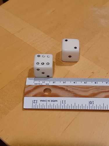Old Opaque White Acrylic 3/4in Square Dice With Black Pips | eBay
