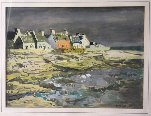 A. Taranne - Watercolor Seascape Coastal Ocean Brittany Village | eBay