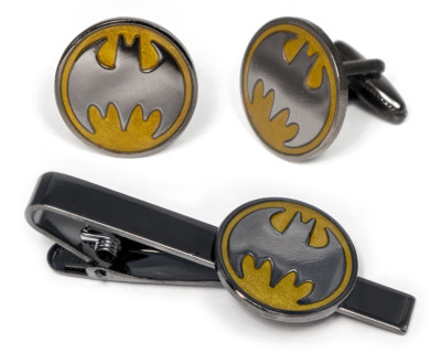 Batman Cufflinks Justice League Tie Clip Superhero Wedding Groomsman ...
