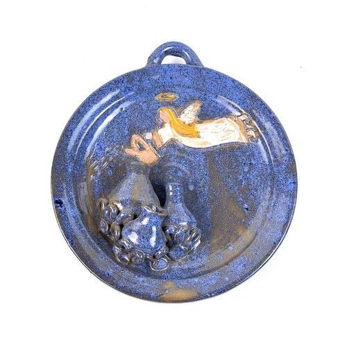Blue Pottery Angel Plate Wall Decoration; Signed 1998; 8.5” | eBay