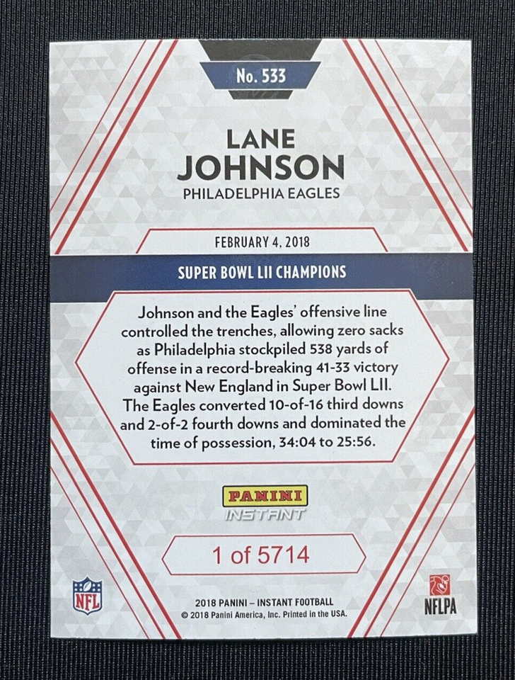 2017 2018 Panini Instant Super Bowl LII Champions #533 Lane Johnson | eBay