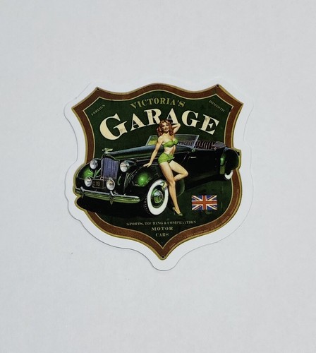 Hot Rod Racing Sticker Victoria’s Garage Pin Up Girl Car Vinyl Bumper ...