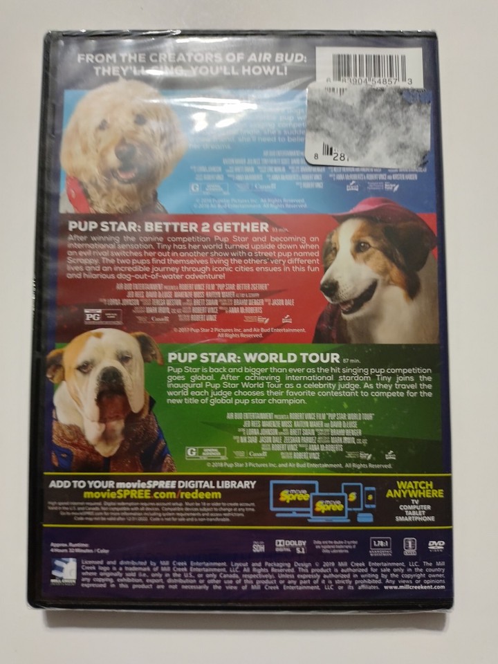 BRAND NEW-Air Bud Presents: Pup Stars Triple Feature (DVD) Family Dove ...