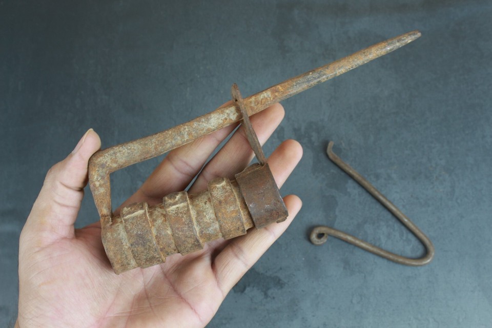 Vintage Rustic Iron Door Lock Handcrafted Indian Antique | Primitive ...