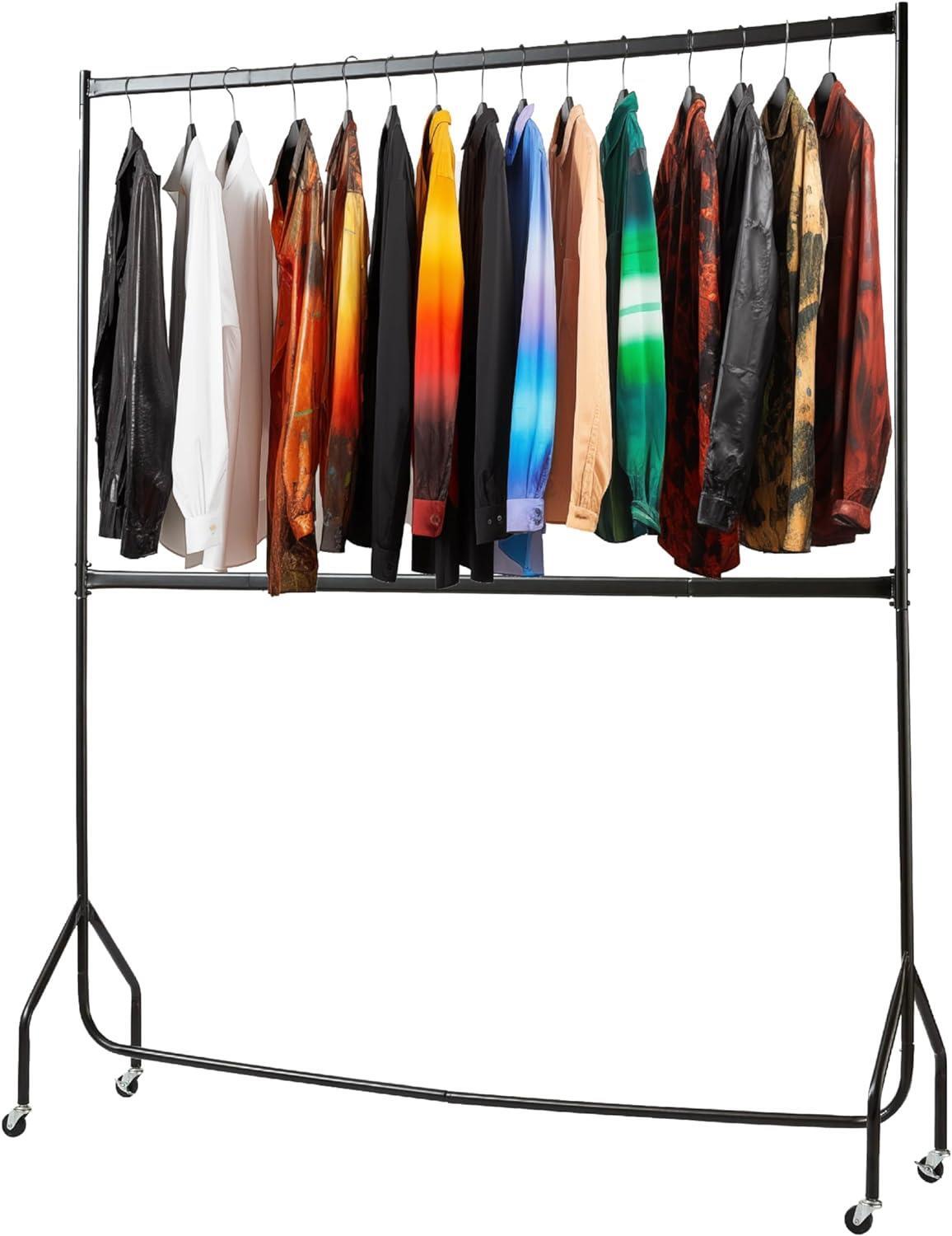 4ft long x 7ft Two Tier Heavy Duty Clothes Rail Garment Hanging Rack In ...