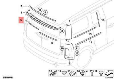 Genuine MINI Cooper One R55 Coop.S JCW Insert Trim Strip Splitdoor ...