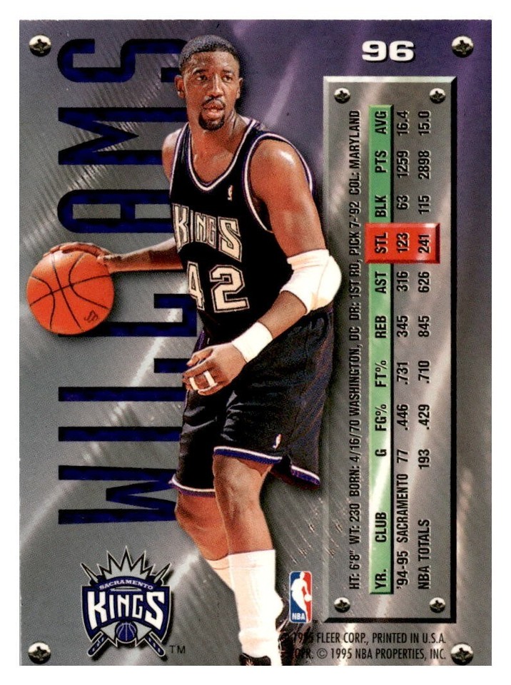 1995-96 Fleer Metal Walt Williams #96 - Sacramento Kings | eBay