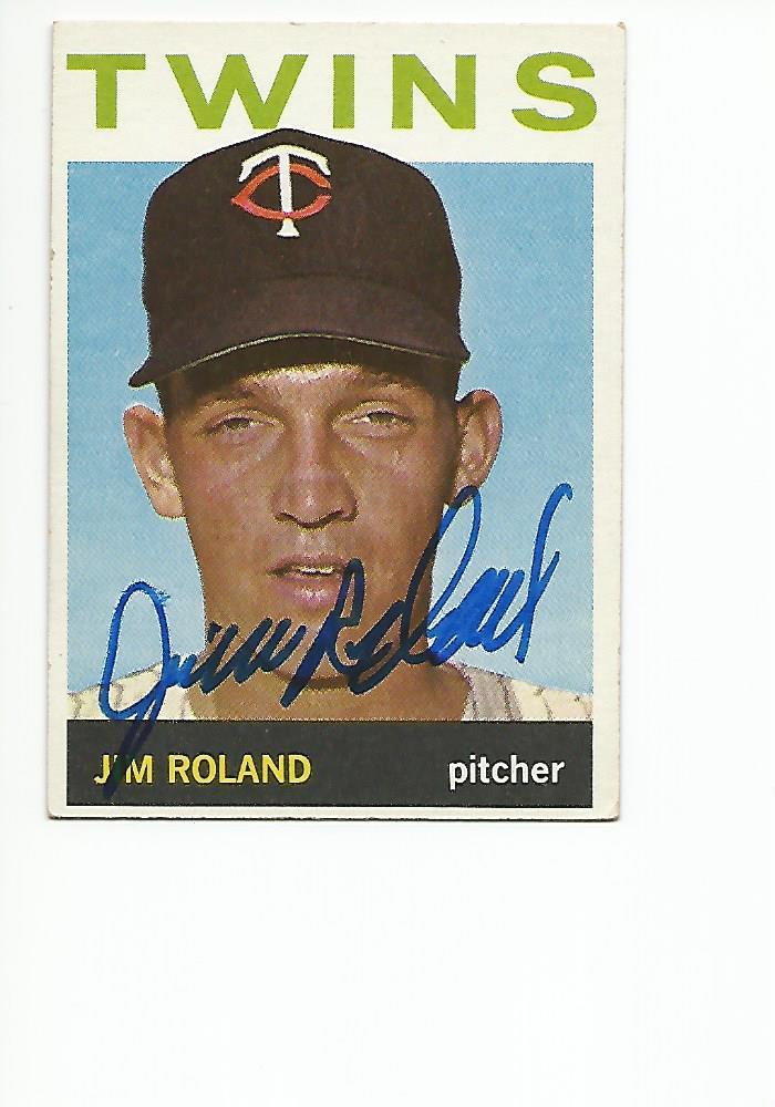 JIM ROLAND Autographed Signed 1964 Topps Baseball card Minnesota Twins ...