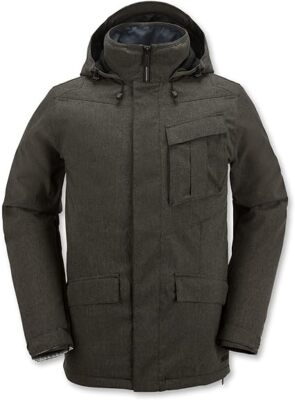 VOLCOM MEN'S MAILS INSULATED TECHNICAL HOODED SNOWBOARD JACKET L BLACK ...