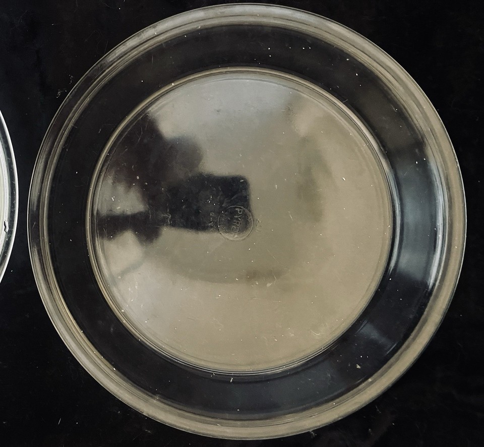 Lot of TWO - Vintage PYREX USA # 210 Clear Glass 10" Pie Plates | eBay
