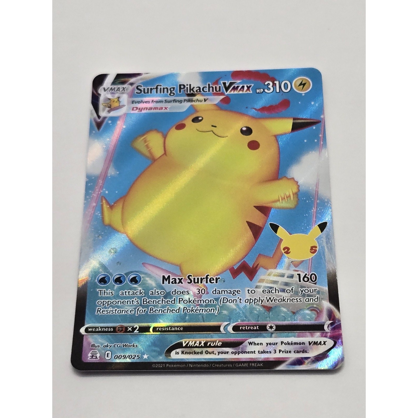 Surfing Pikachu VMAX 2021 Celebrations #009/025 Holo Price Guide ...