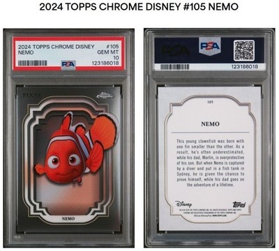 2024 TOPPS CHROME DISNEY SILVER FINDING NEMO DORY #105 PSA 10 POP 6 | eBay