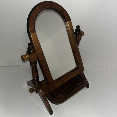 Vintage Wooden Shaving Mirror with Tray Cottage Granny Farmhouse Rustic ...