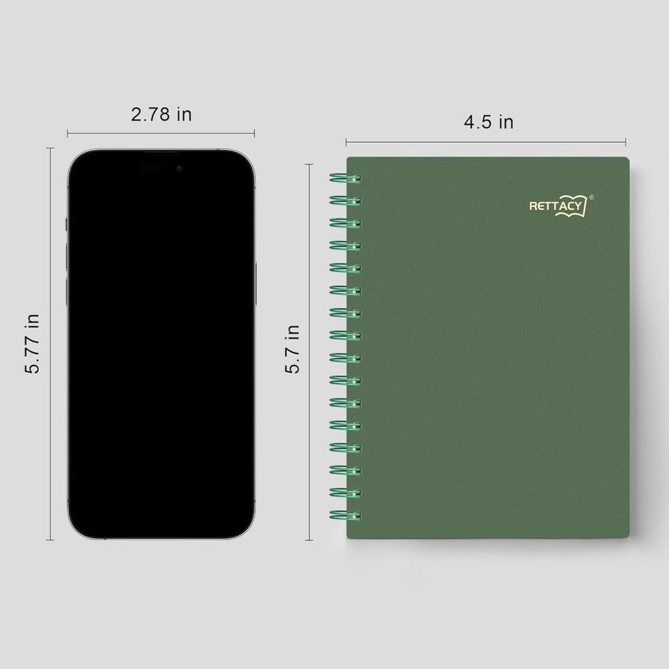 Pocket Journal Notebook 160 Lined Pages A6 Size 4.5x5.7 inch Spiral ...