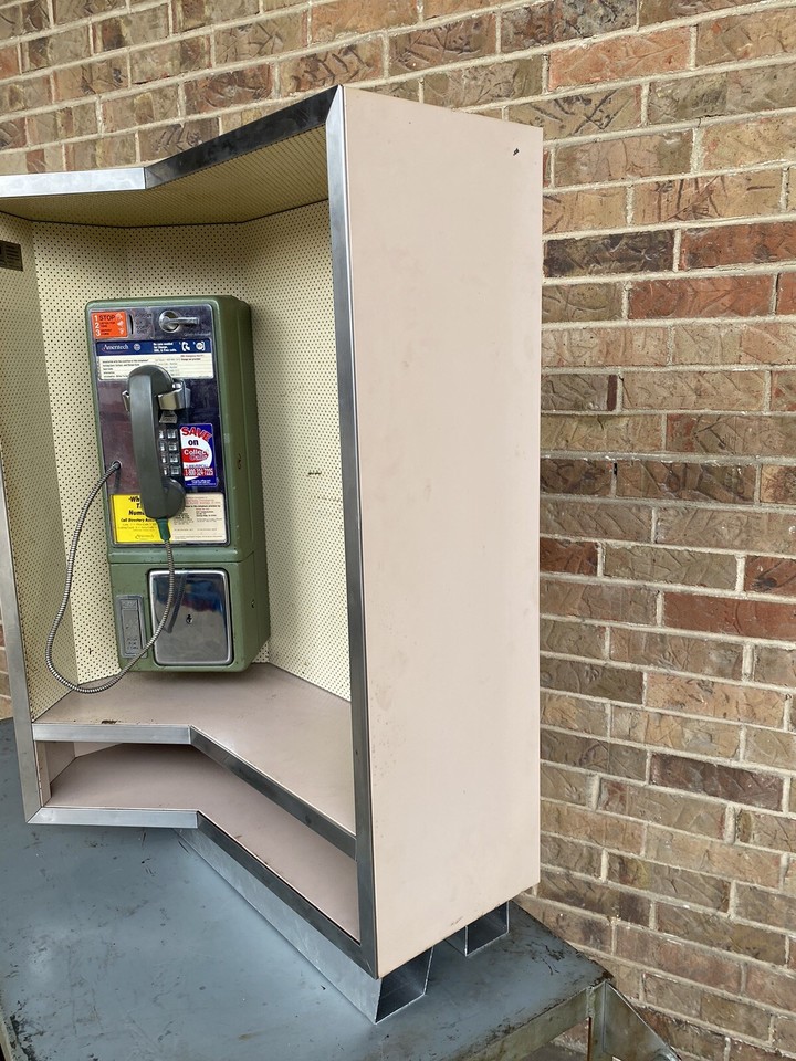 Vintage 60s Motel Lobby Phone Booth Push Button Payphone Telephone ...