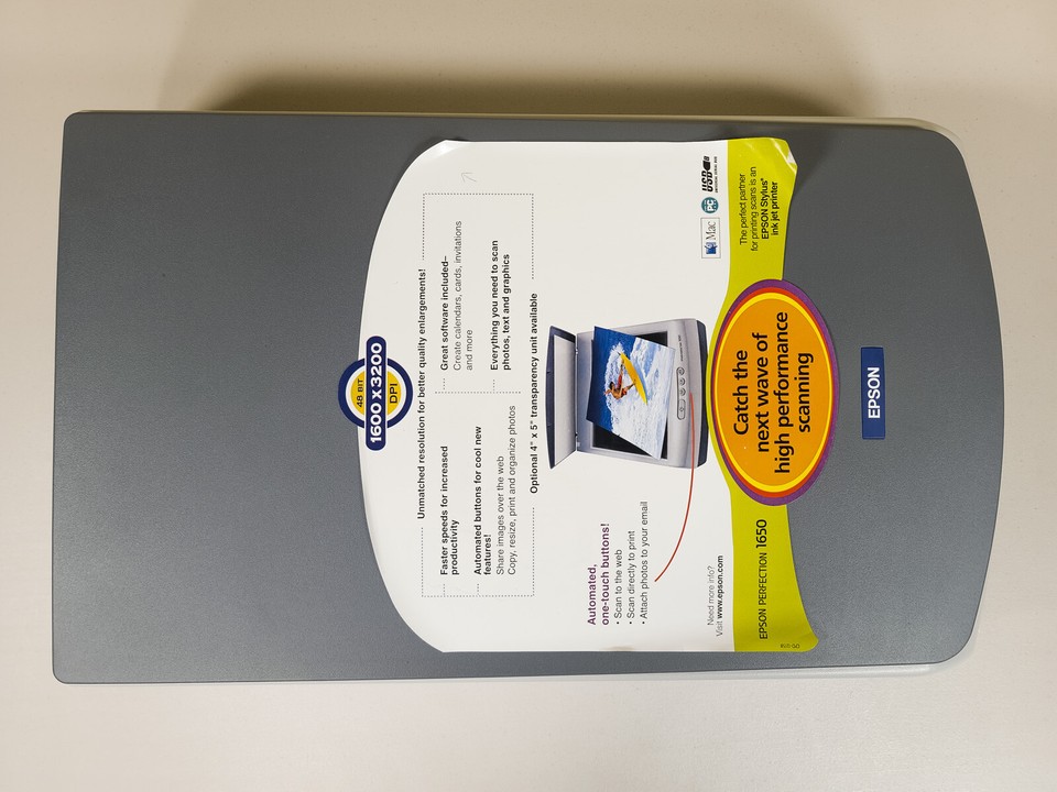 Epson Perfection 1650 Flatbed Scanner Cleaned Tested USB Cable READ ...