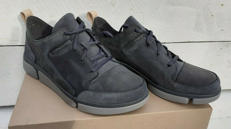 Men's Clarks Tri Verve G Fit Dark Grey Nubuck Tri Lace Up Casual Shoes ...