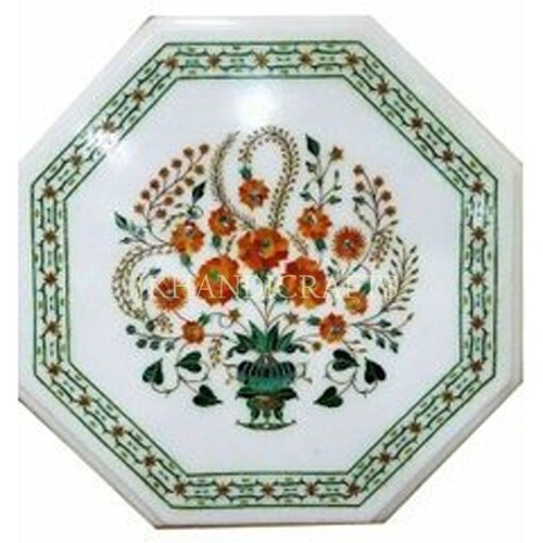 2'X2' marble coffee table top paua shell antique Flowers design inlay ...