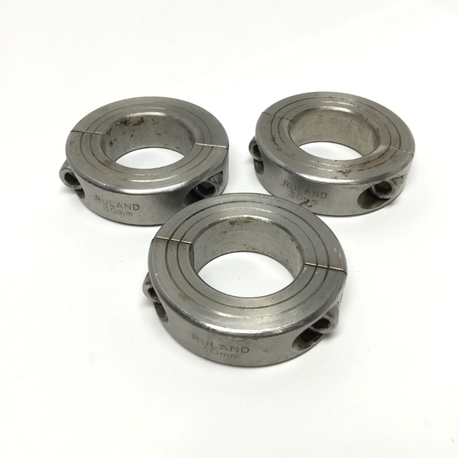 Lot of 3 Ruland MSP-30-SS Shaft Collars, Two-Piece Clamp, 303 Stainless ...