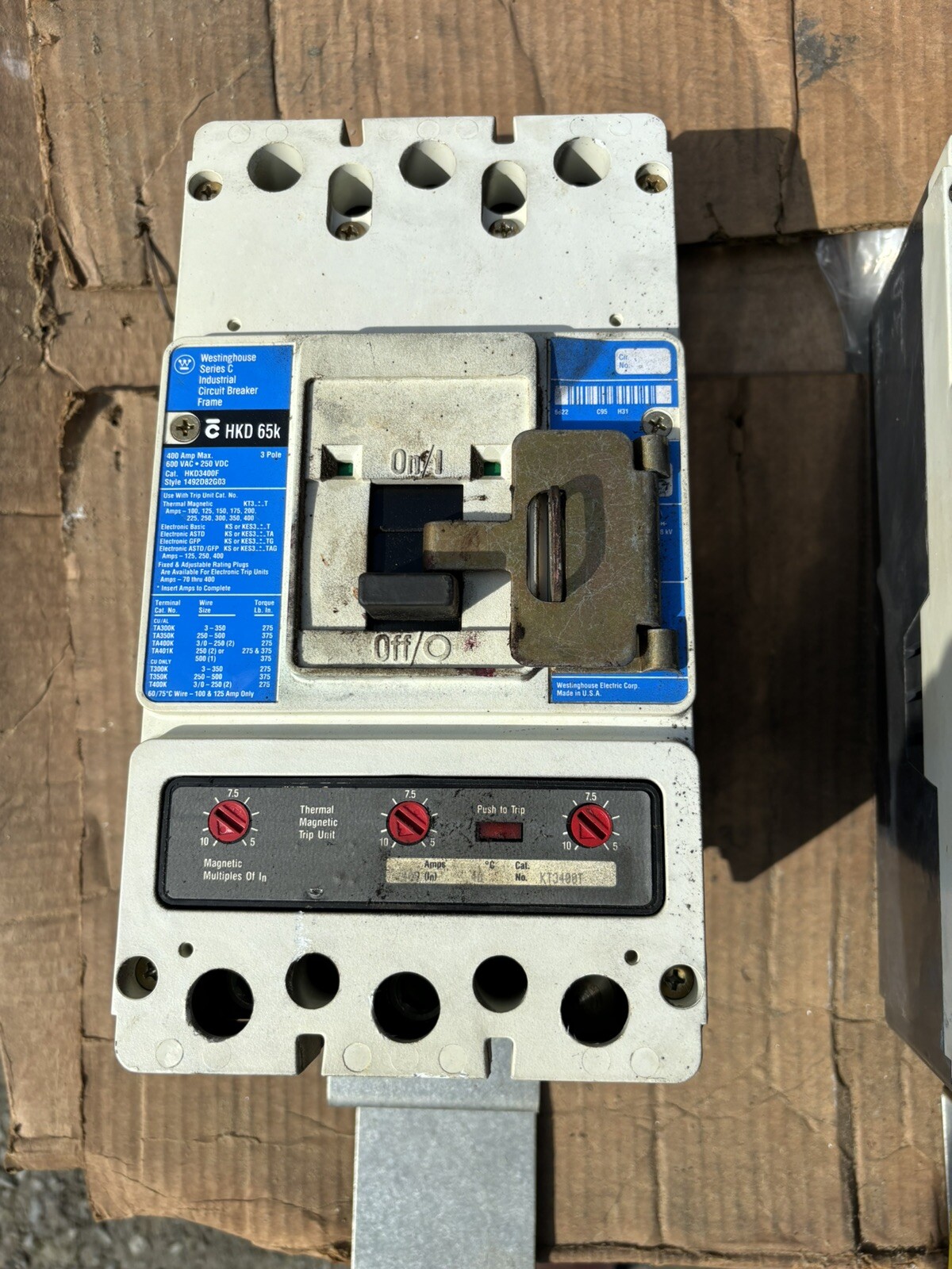 Westinghouse HKD3400F 400A 3 Pole Series C Circuit Breaker USED ...