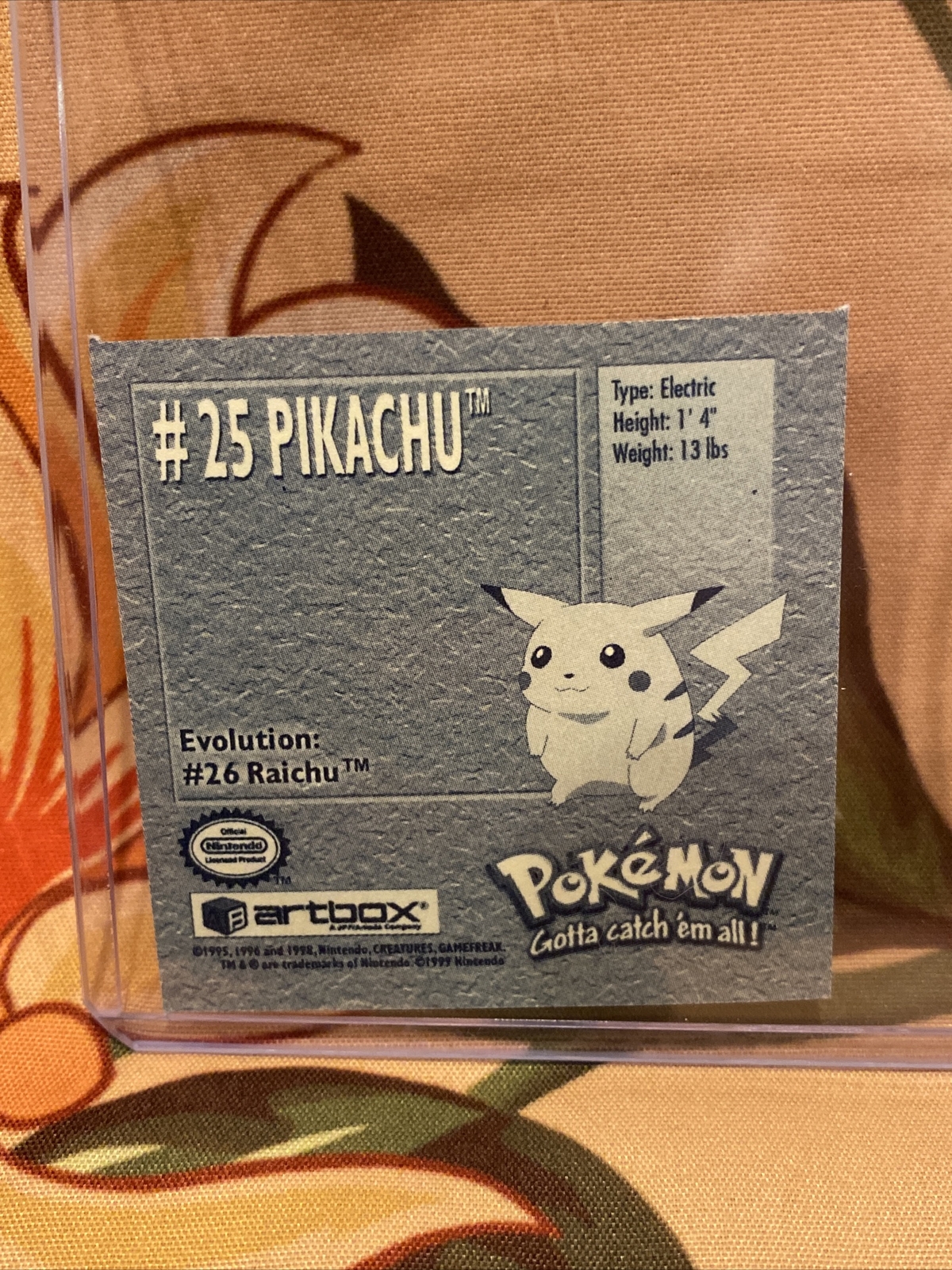 Vintage 1999 Series 1 Collectible Artbox Pokémon Sticker #25 Pikachu ...
