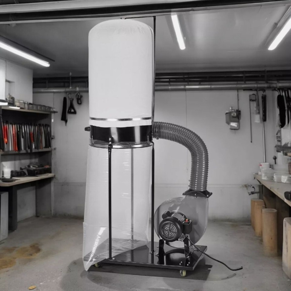 2 HP Dust Collector 35 Gallon High Flow Capacity Heavy Duty Shop Wood ...