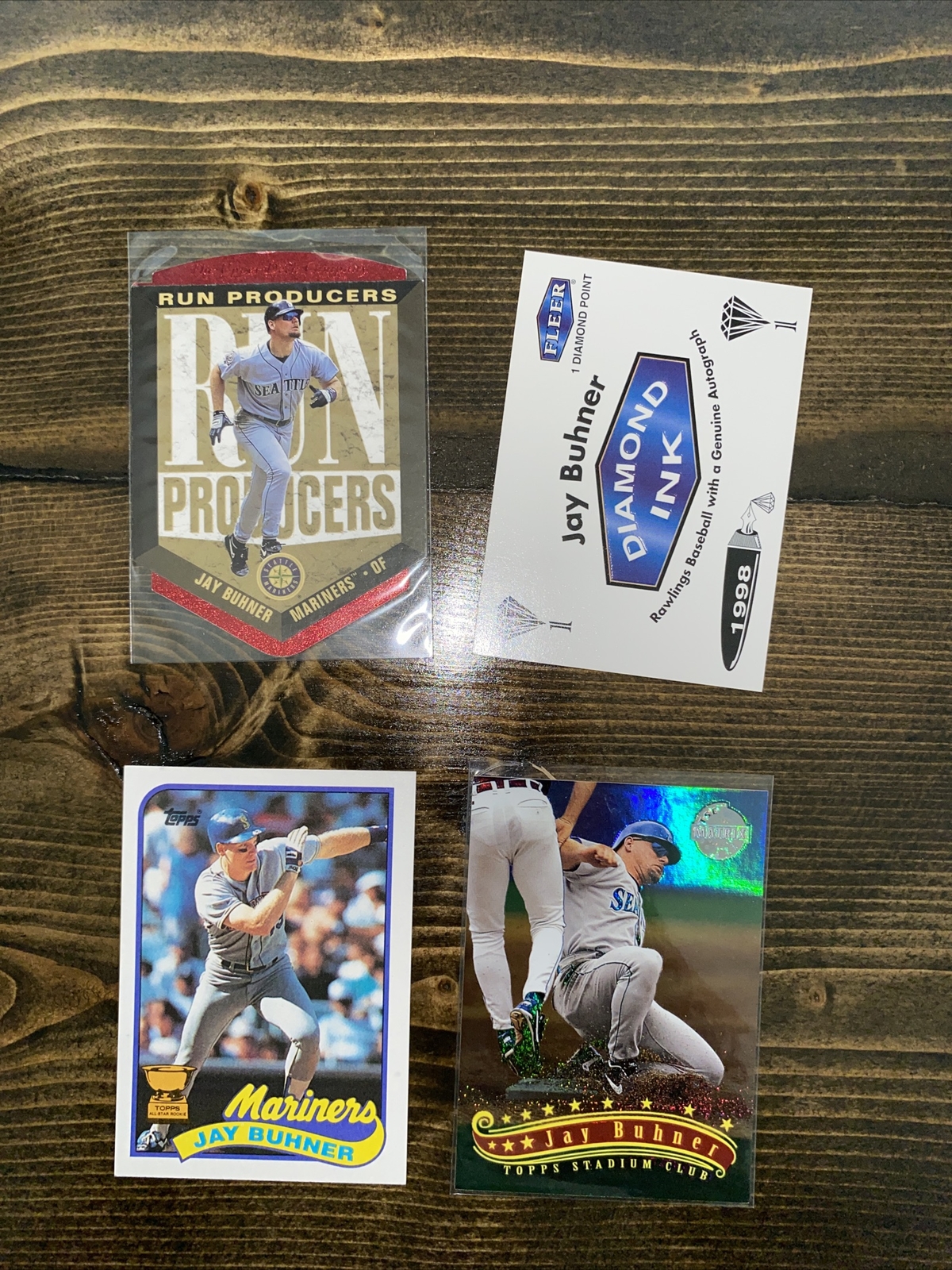 1989 Topps Jay Buhner rookie 1996 Upper Deck Run Producers RP4 ULTRA ...