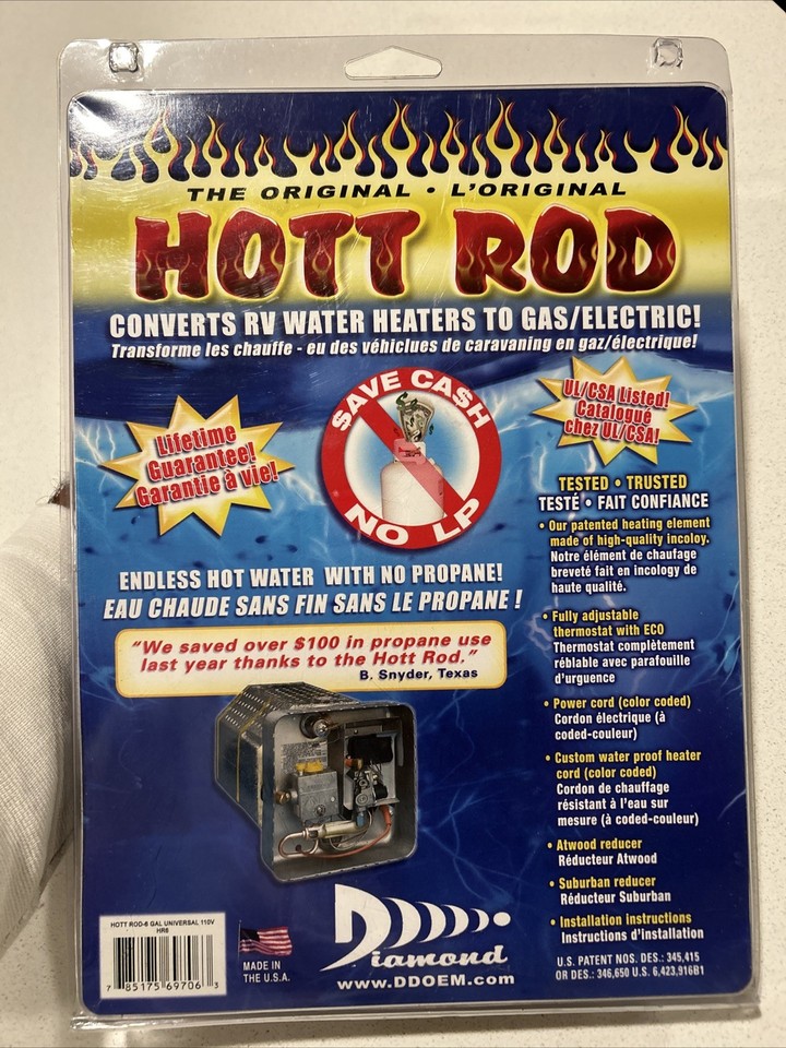 Hott Rod RV Water Heater Conversion Kit 120V DDOEM Electric Propane ...