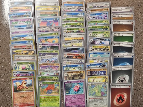 (64) Pokémon TCG 151 Reverse Holo Mixed Card Lot. No Duplicates/Sleeved ...