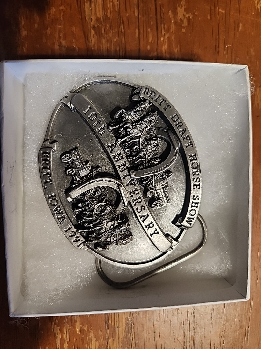 1991 BRITT DRAFT HORSE SHOW - - belt BUCKLE - Gem