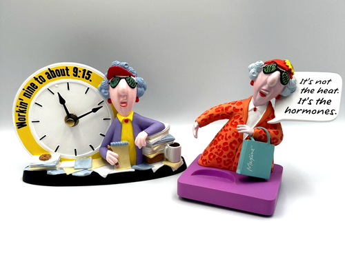 Hallmark Maxine Desk Decor Clock Menopause Workplace Humor Resin ...