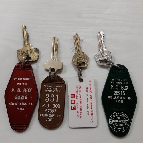4 Hotel Motel Room Keys Fobs New Orleans Indianapolis Knoxville ...