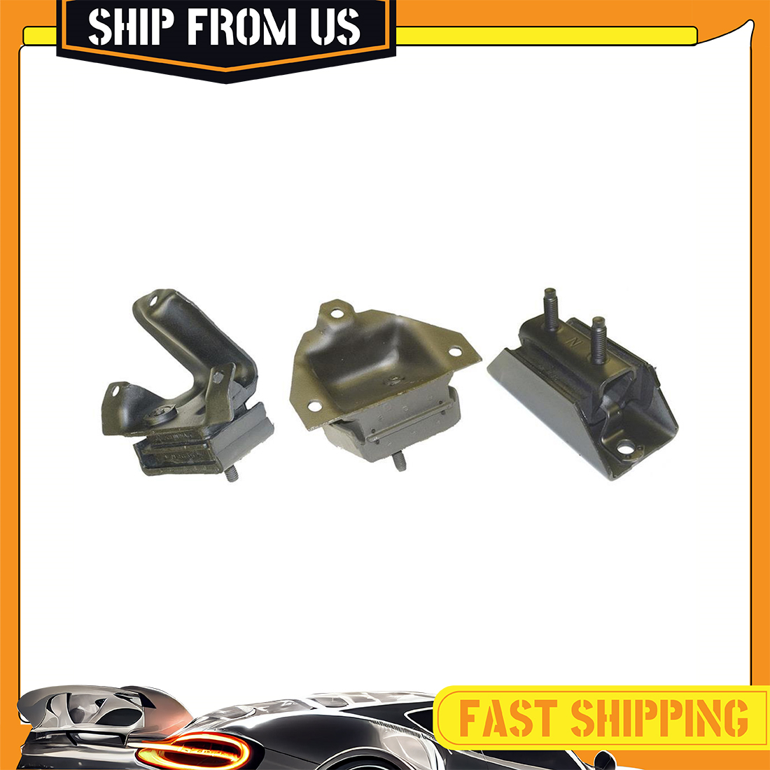 3X Engine Motor Mounts MT Mount Fits 94-95 FORD F-150 L6 4.9L 4WD RWD ...
