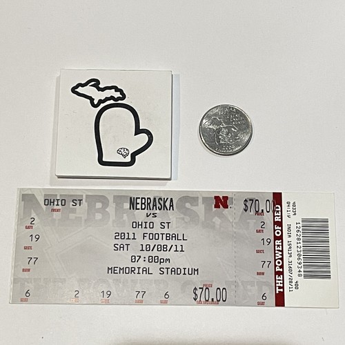 2011 Ohio State Buckeyes v Nebraska Cornhuskers Orig Football Ticket ...