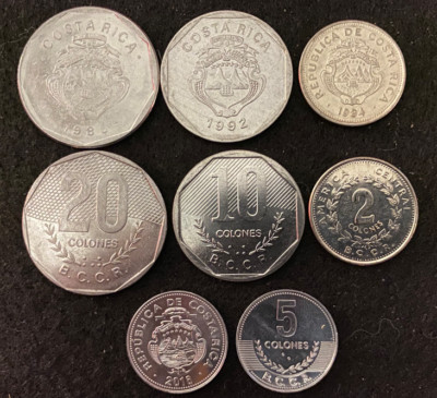 Costa Rica 4 Coins Set 2, 5, 10, 20 Colones UNC World Coins | eBay