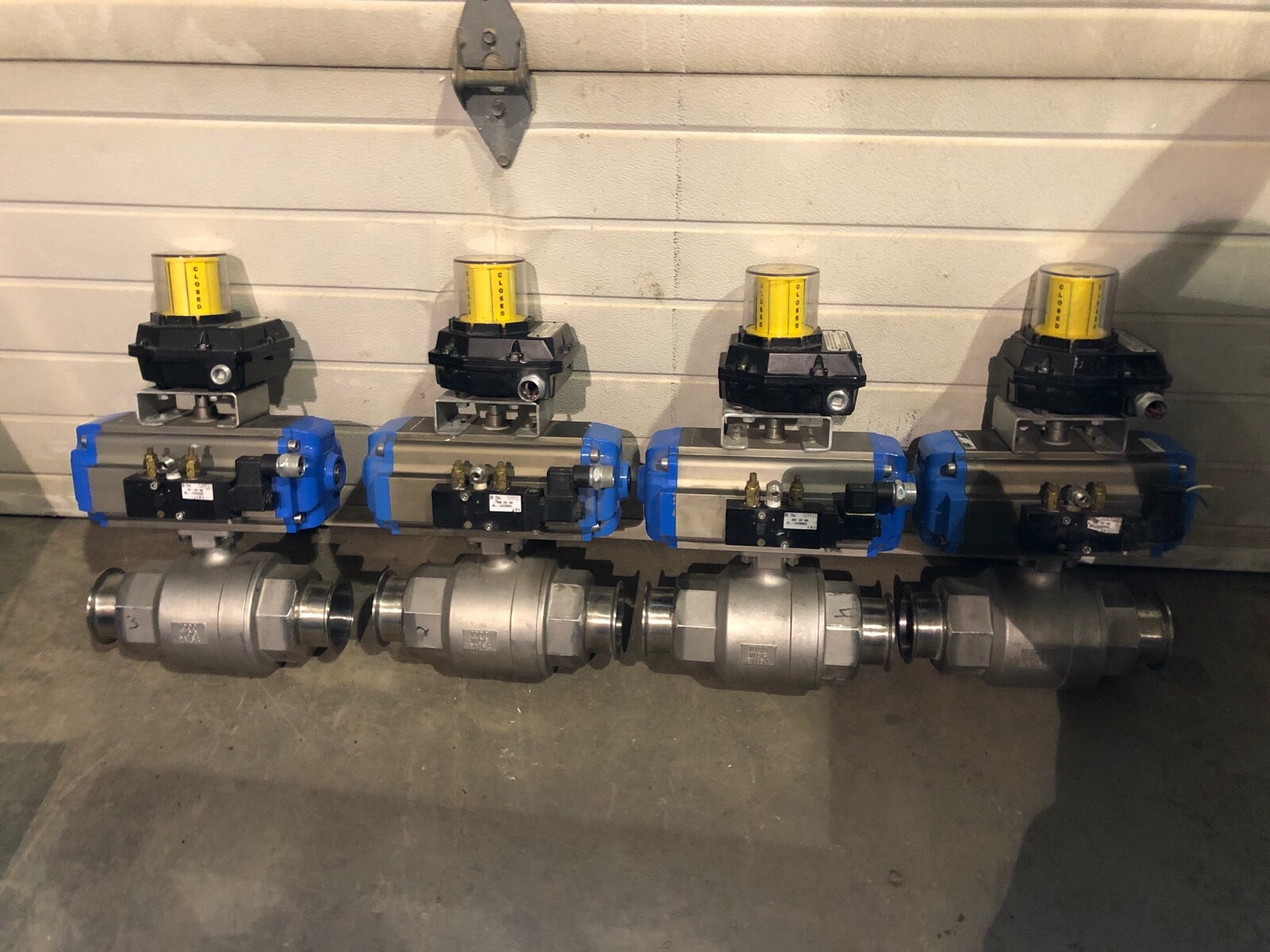 Lot of 4 stainless steel 3'' ball valve with VALBIA Model DA100 and ...