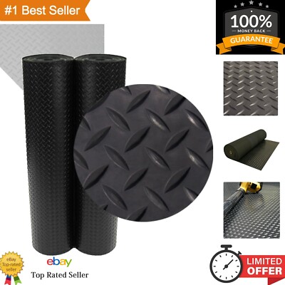 High-Quality 3mm x 4ft Rubber Flooring Roll - Non-Slip Diamond-Plate ...
