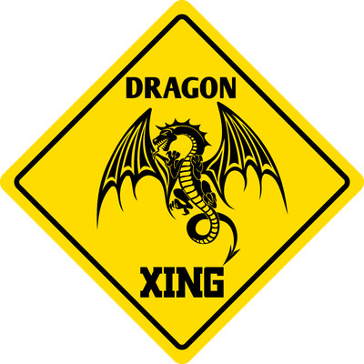 *Aluminum* Dragon Crossing Funny Metal Novelty Sign 12"x12" | eBay