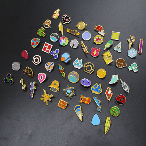 Pocket Monster Poke: Kanto Gym Anime Badges Set of 58 Metal Pins Brooch ...