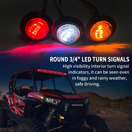 Universal ATV UTV SXS Street Legal USB LED Turn Signal w/ Rocker Switch ...