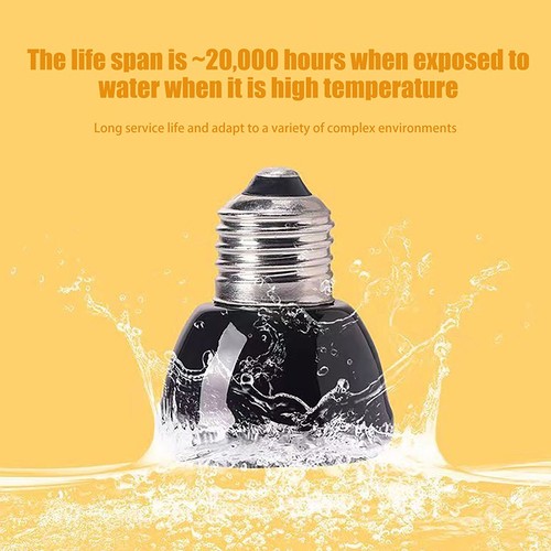1Pc 220-240V Far Infrared Heating Lamp Black Ceramic E27 Pet Warmer ...