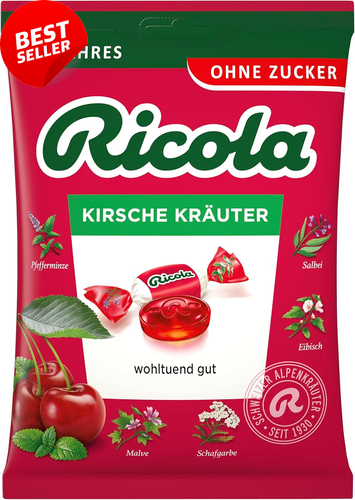 Cherry Herbs Swiss Herbal Sweets 75g Sugar Free Candy with 13 Alpine ...
