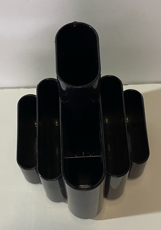 Vintage 80's Tenex USA Black Plastic Post Modern Desk Top Organizer ...