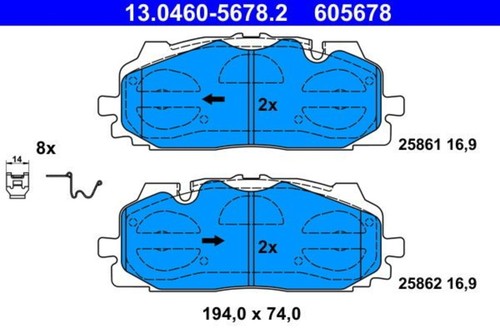 ATE Disc Brake Pad Set For AUDI VW A4 Allroad Avant A5 Sportback A6 ...