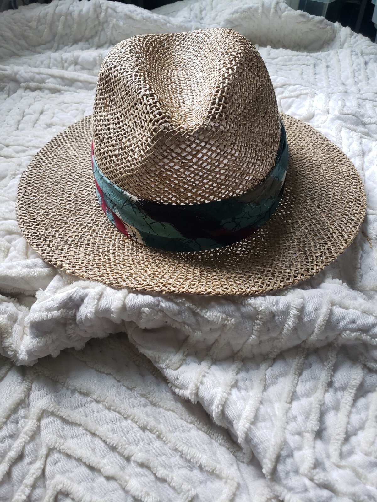 Mens Arlin Straw Hat Fedora Multicolor Band Breathable Beige Natural L ...