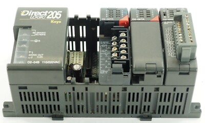 Koyo PLC Direct Logic 205 D2-04B Chassis with 2x D2-08TR Module and 1x ...