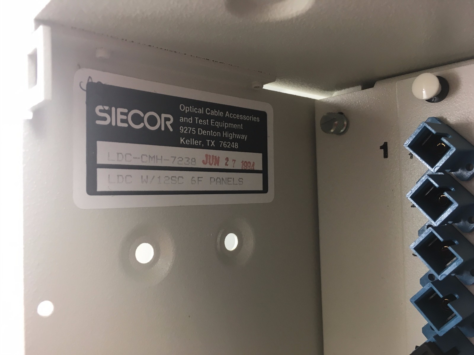 Siecor LDC-CMH-7238 72-ADAPTER CONNECTION HOUSING | eBay