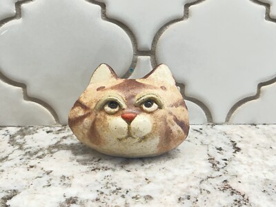 Rare MCM studio art Dane Burr pottery Cat Figurine With Bell SIGNED | eBay