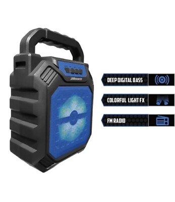 2BOOM Portable Bluetooth Boombox Speaker w/ LED Lights, Aux , FM Radio ...